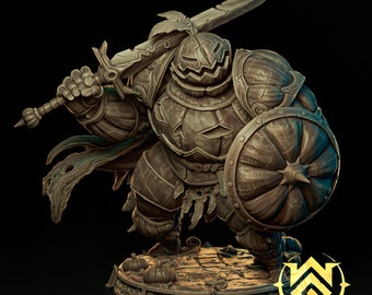 Pumpkin of the Watch, Pumpkin Rider 45mm Base D&D Pathfinder Fantasy 3D ...