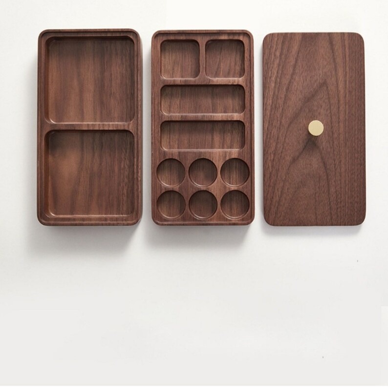 Large Walnut Double Layer Jewelry Box, Elegant Solid Wood Jewelry - Etsy