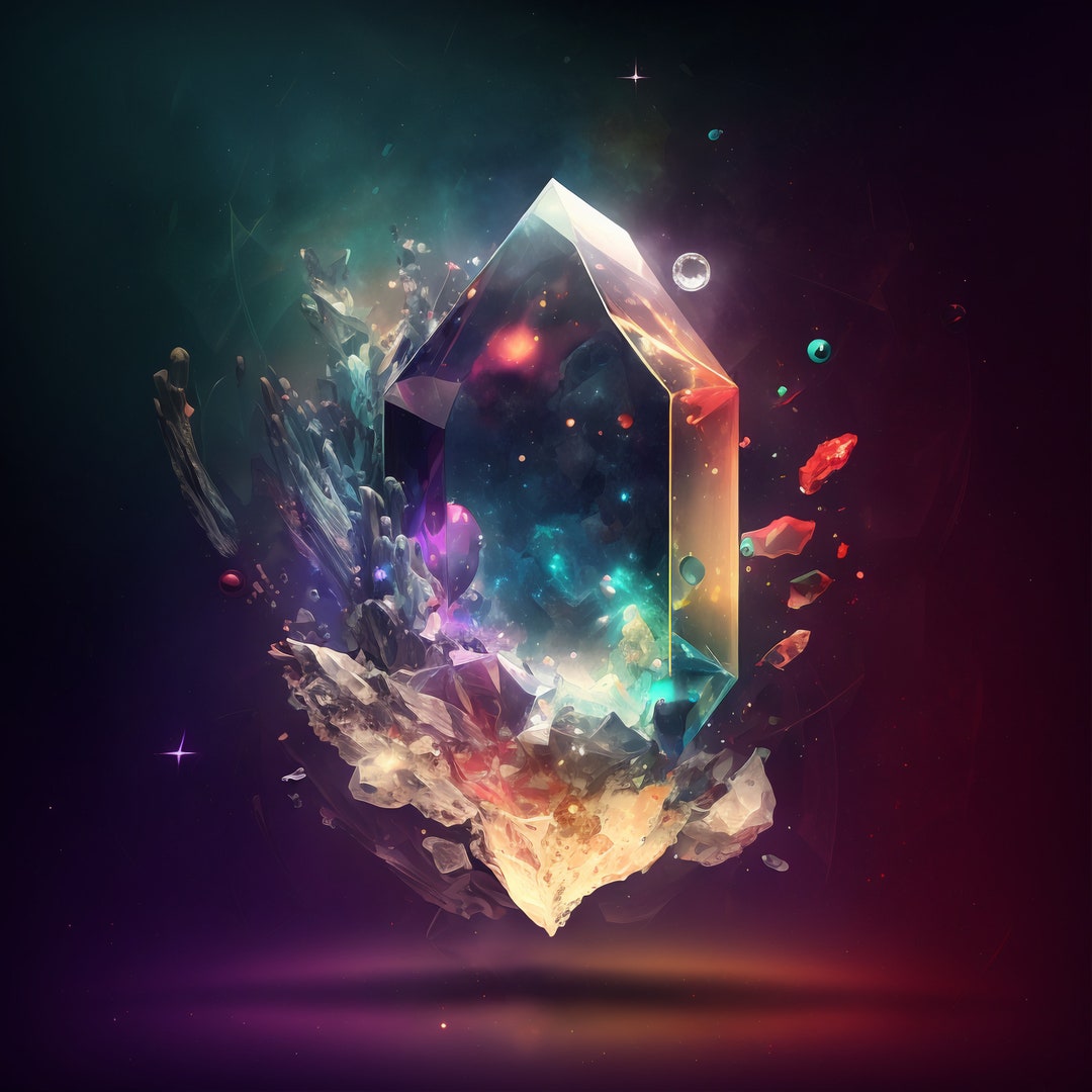 Celestial Prism Crystal - High-resolution Digital Download, Mystical ...