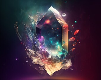 Galactic Bloom Crystal - High-resolution Digital Download, Mystical ...