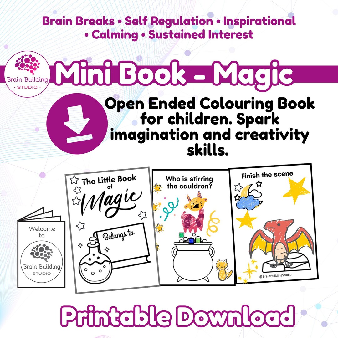 Mini Colouring Book | Magic Theme | Open-ended Printable Children's | 8 ...