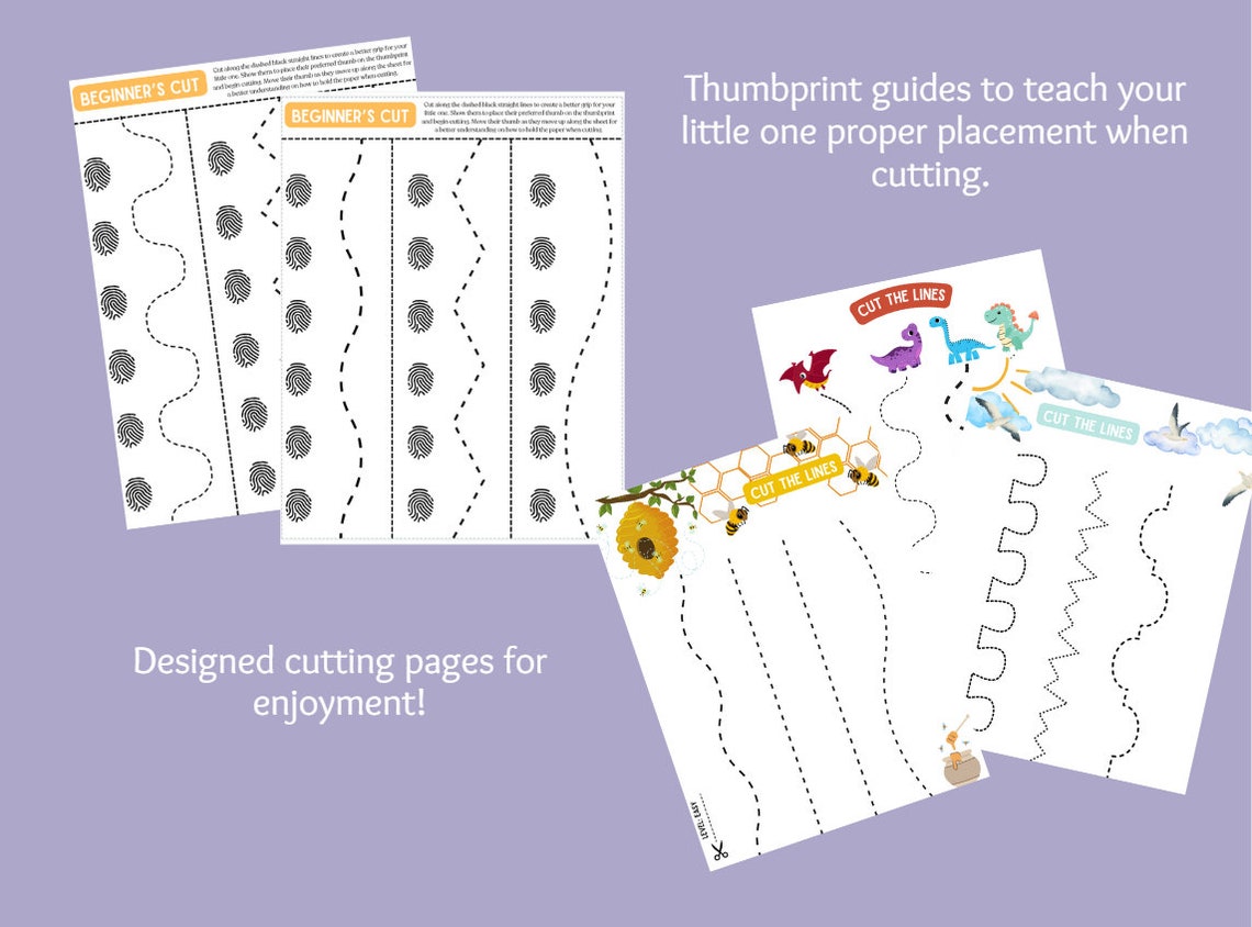 Motor Skills Scissor Cutting Worksheets - Etsy
