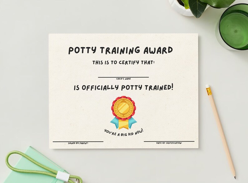 Dinosaur Potty Training Chart With Officially Potty Trained Certificate ...