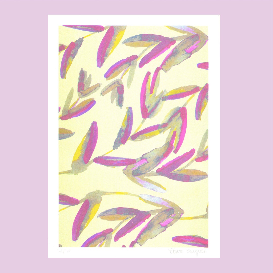 Risography A3 abstract Jungle - Etsy
