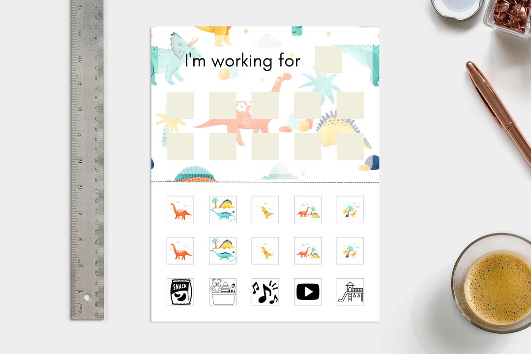Dinosaurs Token Board/digital Reward Chart/instant Download Token Board ...
