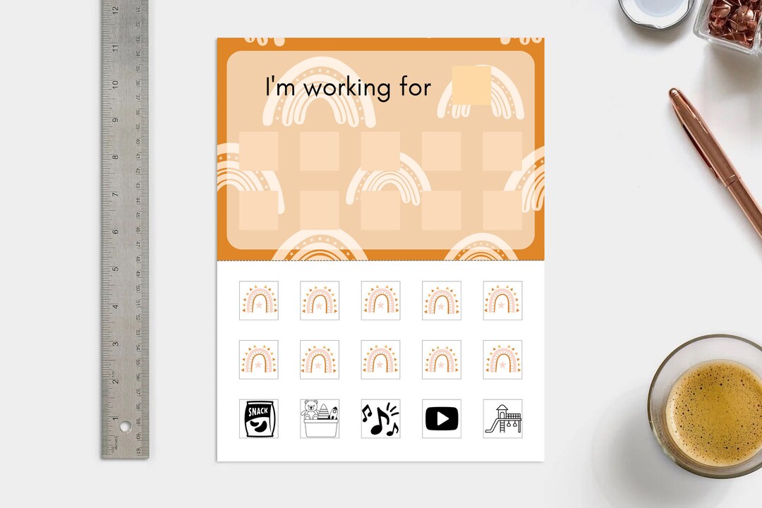 Rainbow Token Board/digital Reward Chart/instant Download Token Board ...