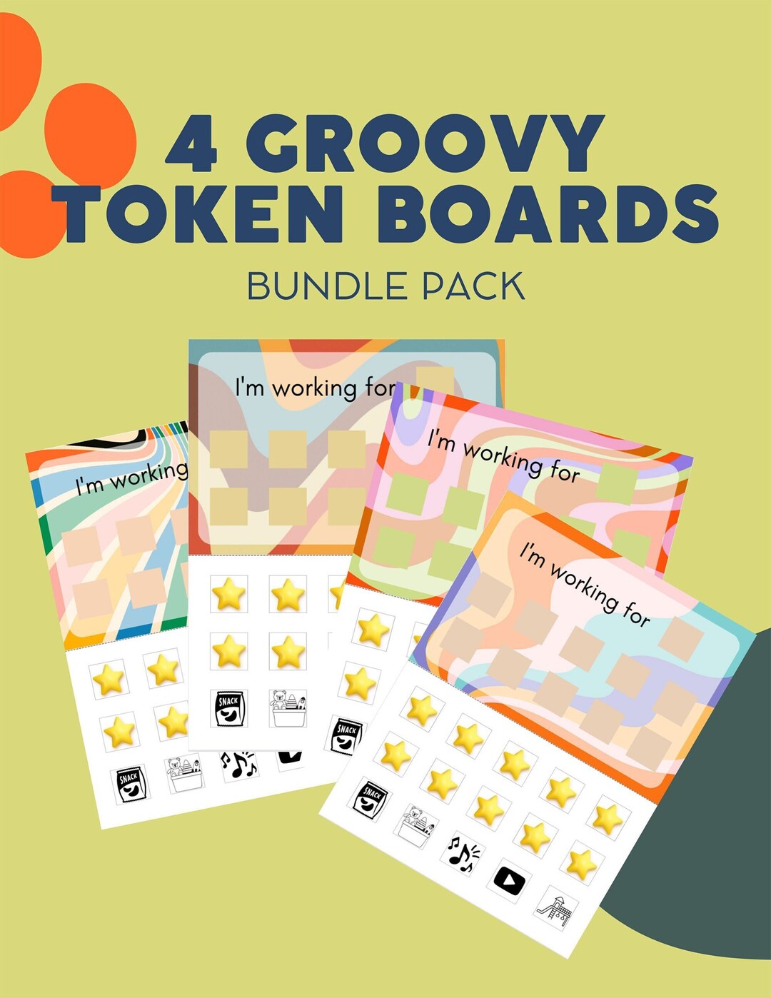 Groovy Token Board Bundle/digital Reward Chart/instant Download Token ...
