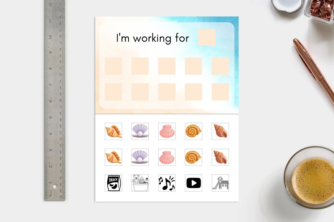 Beachtoken Board/digital Reward Chart/instant Download Token Board ...