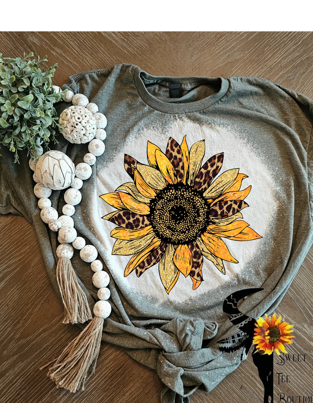 Bleached Ts ,sunflower Shirt, Plus Size, Flower Shirt, Garden Shirt ...