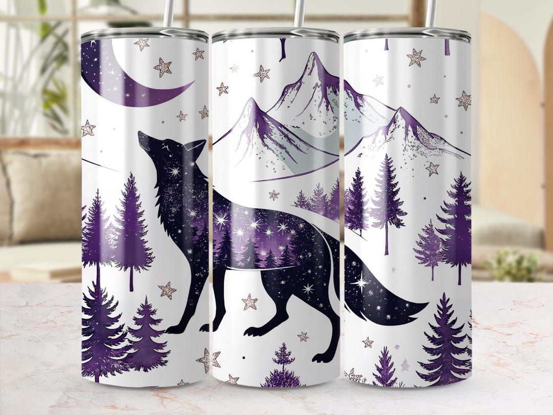 Wolf Tumbler Wrap, Seamless Png, Galaxy Design, Digital Download ...