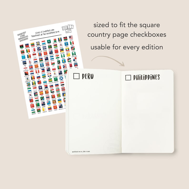 World Countries Flags Set Printable the Adventure Book Stickers ...