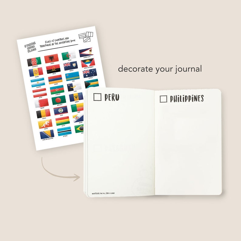 World Countries Flags Set Printable the Adventure Book Stickers ...