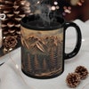 Carved Mountain and Pine Landscape Coffee Mug,mountain Trees Coffee Mug ...