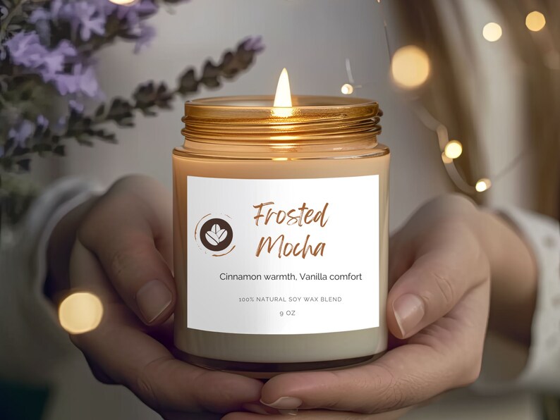 Frosted Mocha Iced Coffee Theme Candle, Iced Coffee Vanilla, Coffee ...