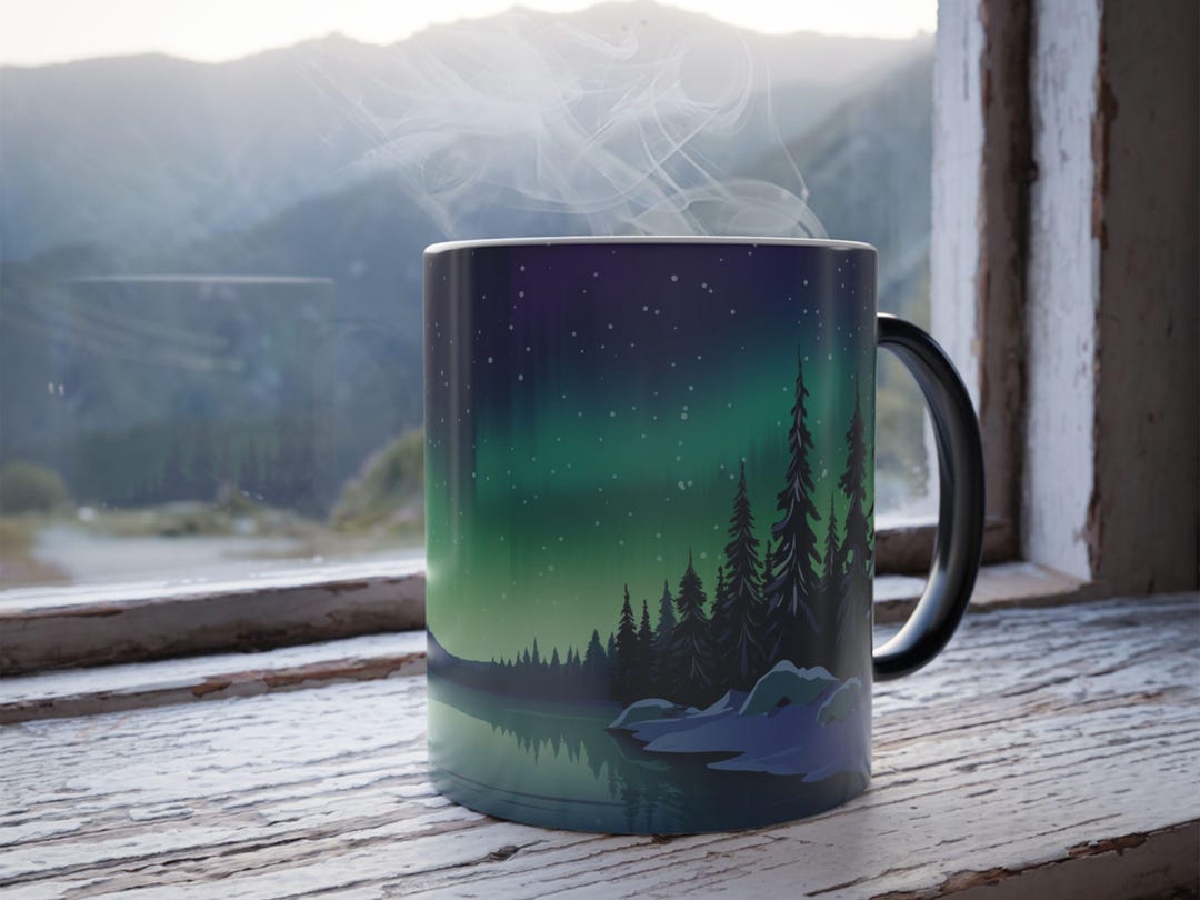Color Morphing Mug - Aurora Borealis & Northern Lights Heat Sensitive ...