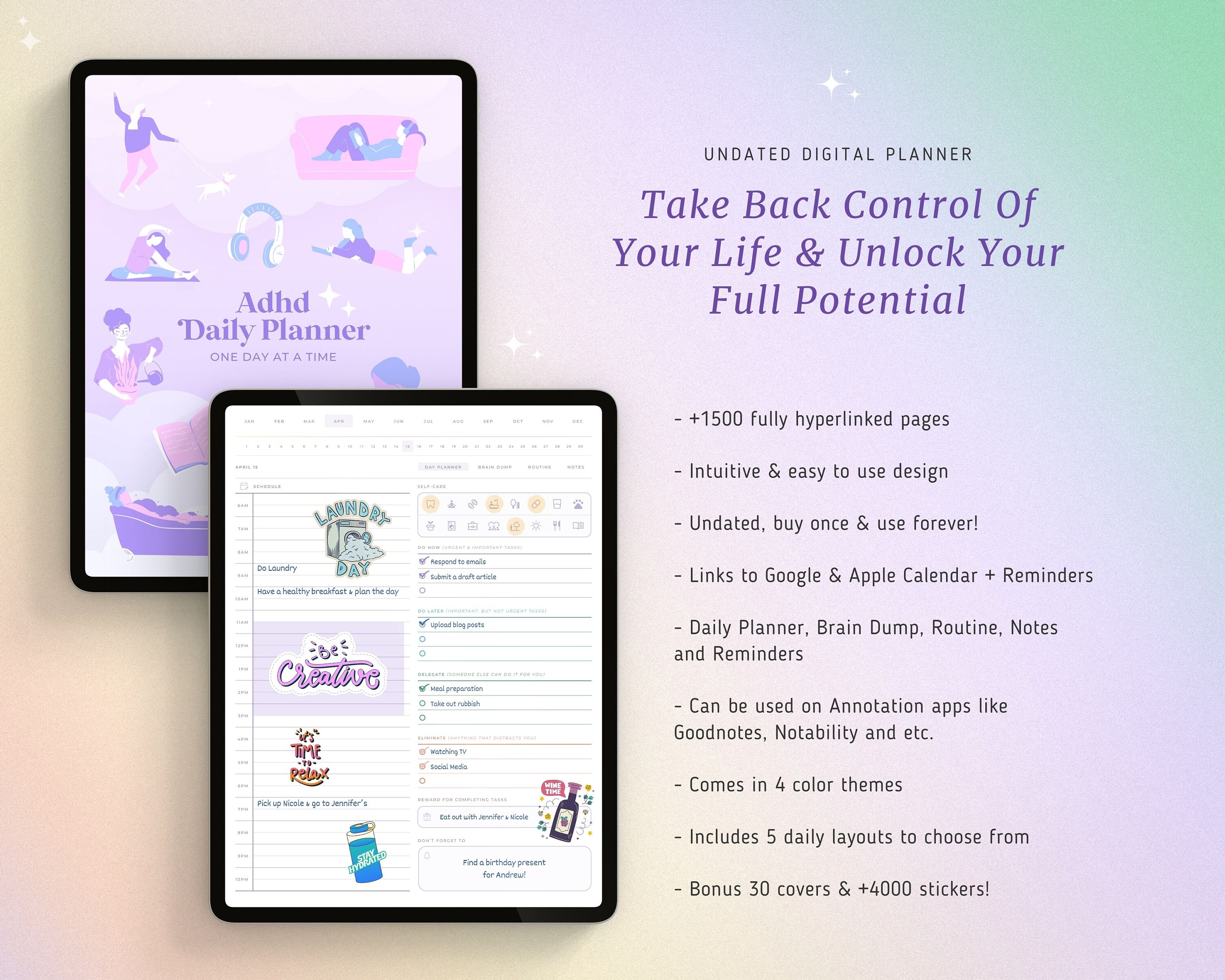 ADHD Planner, ADHD Digital Planner ADHD Digital Planner Adult, Adhd ...