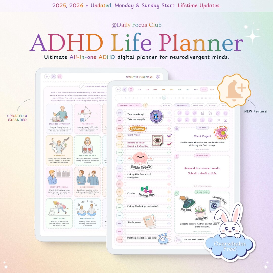 2025 ADHD Planner, ADHD Digital Planner Adult ADHD Planner, Adhd ...