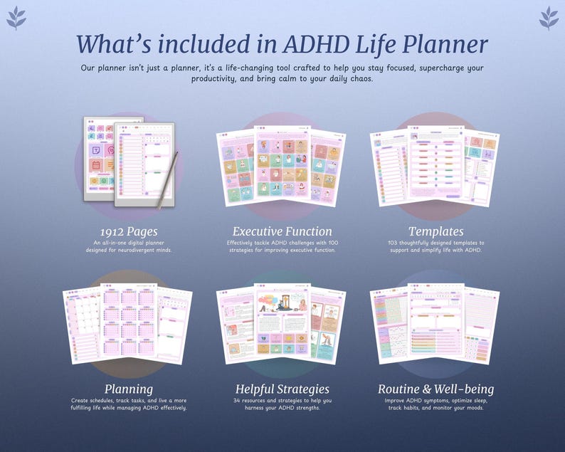 ADHD Digital Planner 2026 for Remarkable Paper Pro Tablet | Eink ...