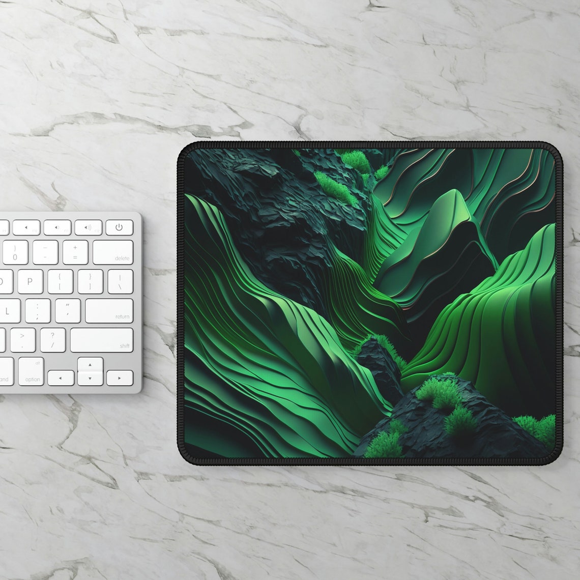 Aesthetic Green Strata ,gaming Mouse Pad, Green Strata Mouse Pad, Green ...