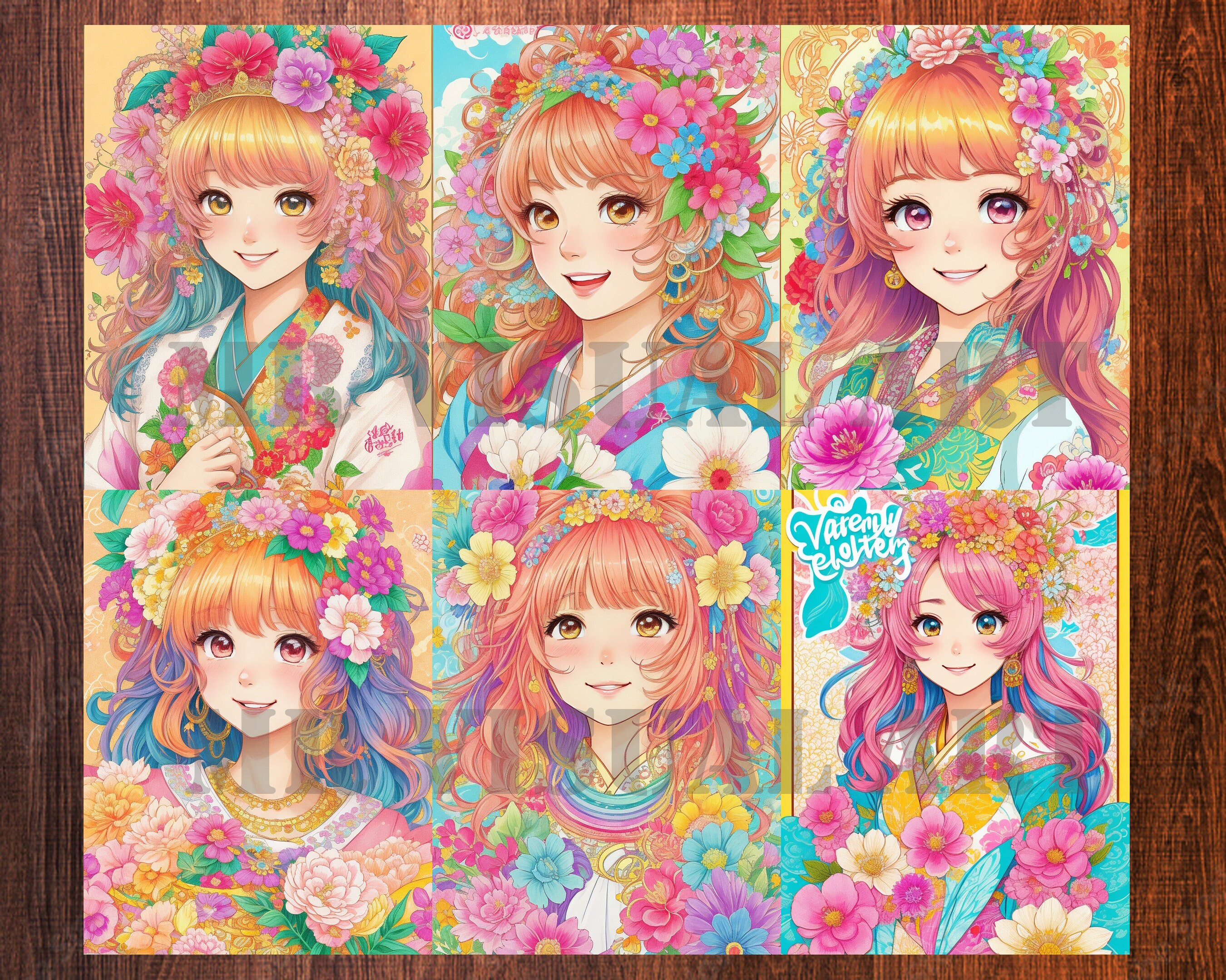 Japanese Anime Girls Anime Coloring Book, Adults Kids Instant Download ...