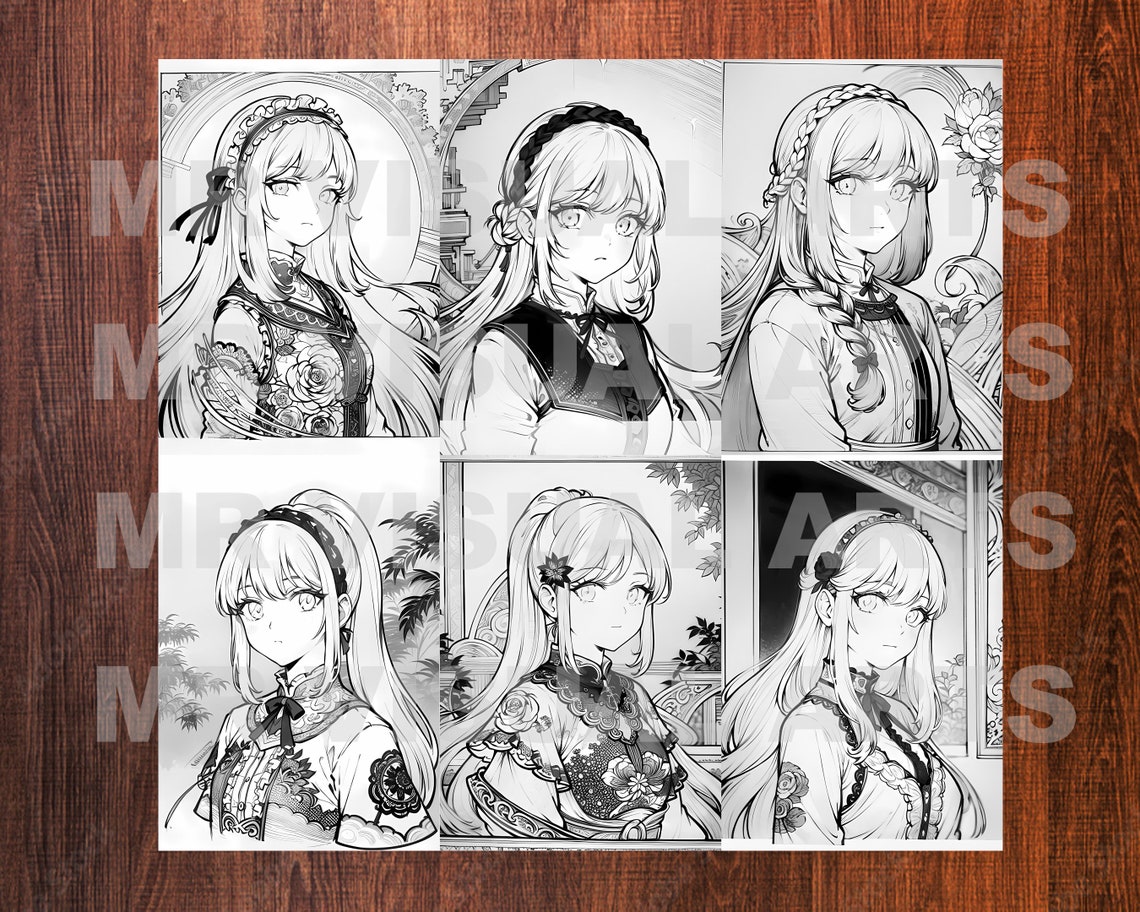 Chinese Anime Girls Coloring Book 36 Coloring Pages, Coloring Page Art ...