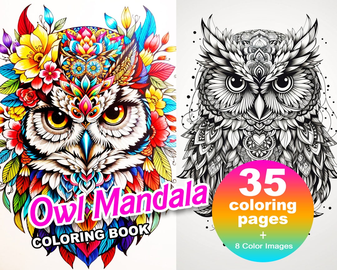 Owl Mandala Coloring Page, Adults + Kids- Instant Download Animal ...