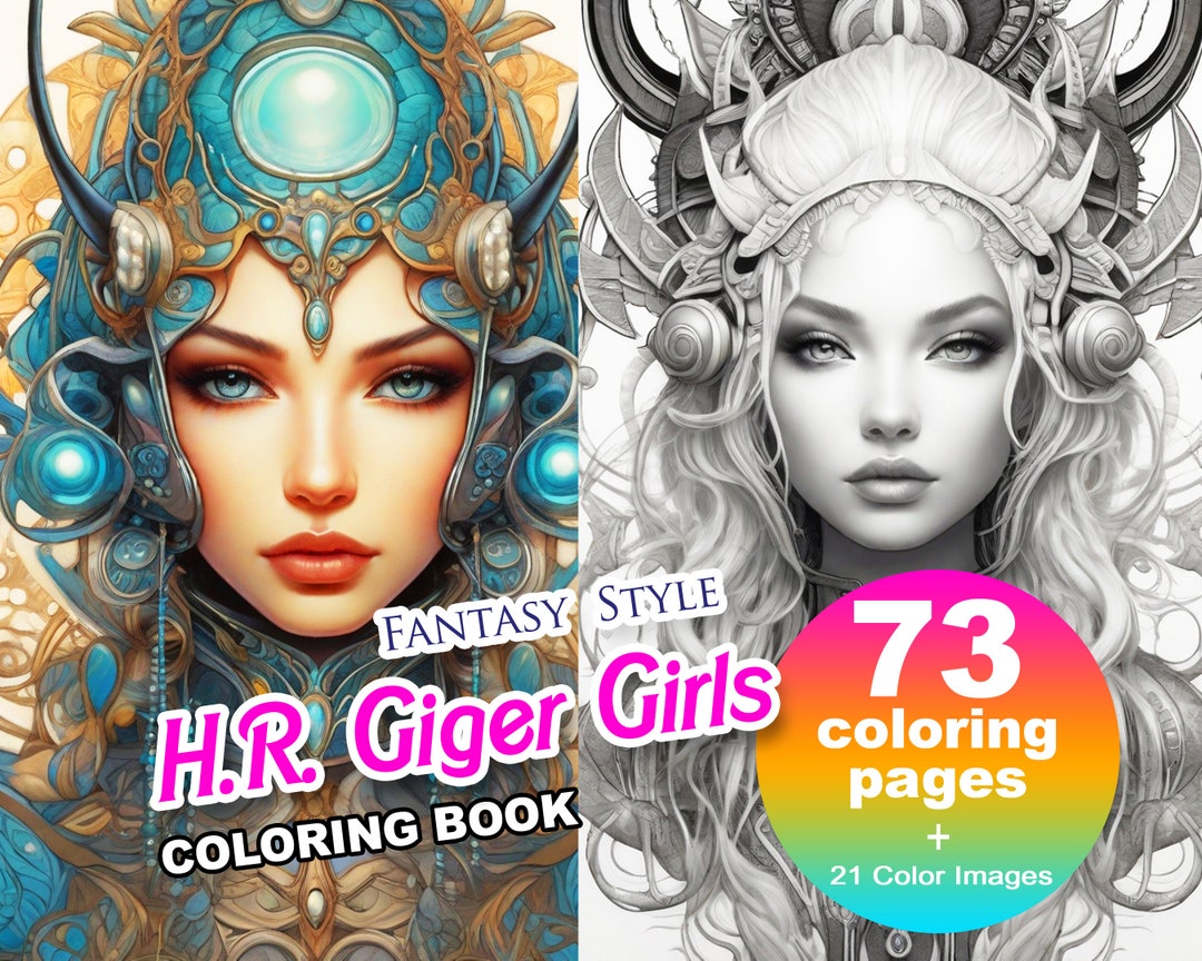 Fantastic H.R. Giger Girls Anime Coloring Book, Adults Kids Instant ...