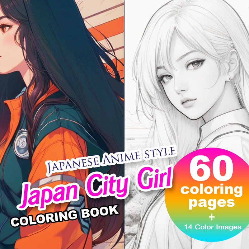Anime Girl Coloring Book - Etsy