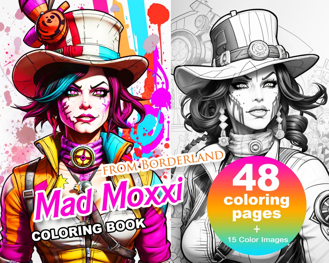 Mad Moxxi From Borderland Anime Coloring Book, Adults + Kids Instant ...