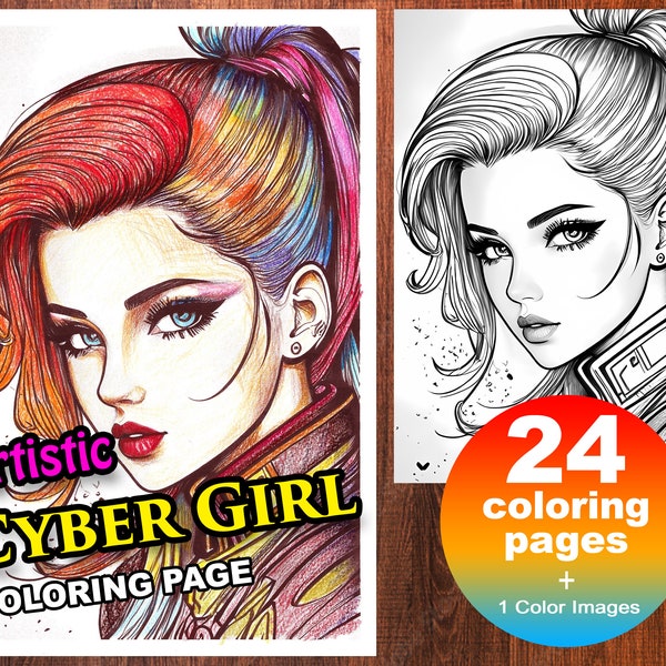 Cyber Coloring Pages - Etsy