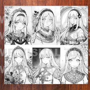 Chinese Anime Girls Coloring Book 36 Coloring Pages, Coloring Page Art ...