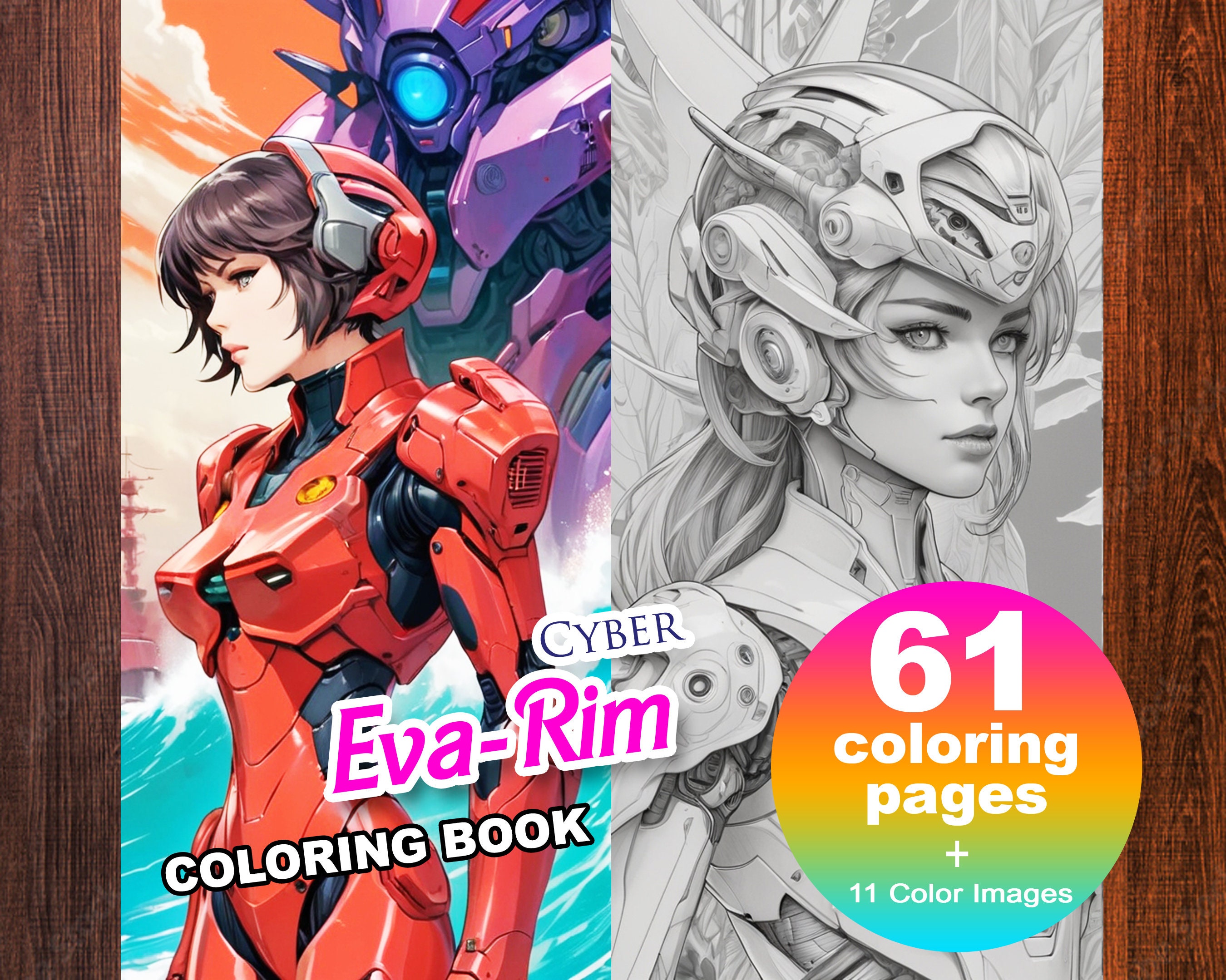 Eva-rim Mecha Coloring Book & Pages, Coloring Page Art Japan Manga ...