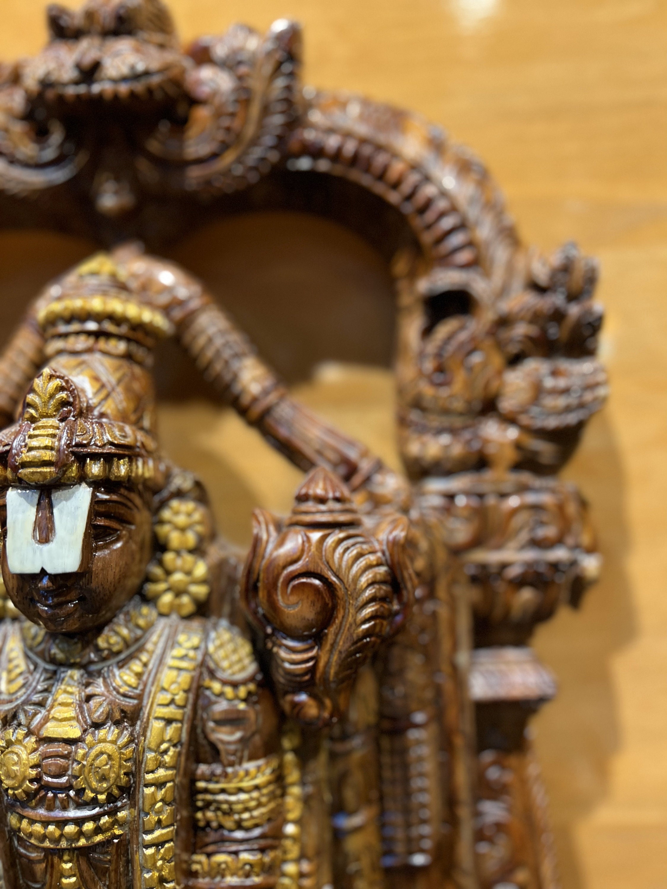 Perumal Hand-carved Wooden Sculpture medium Size - Etsy