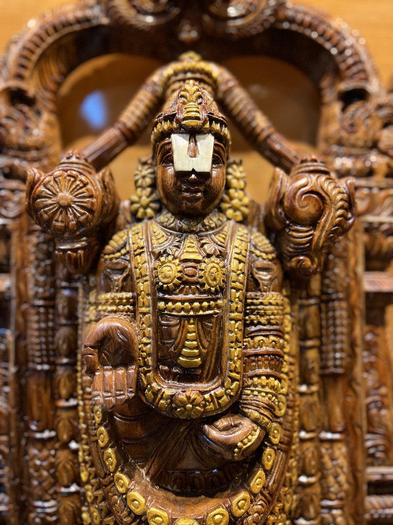 Perumal Hand-carved Wooden Sculpture medium Size - Etsy
