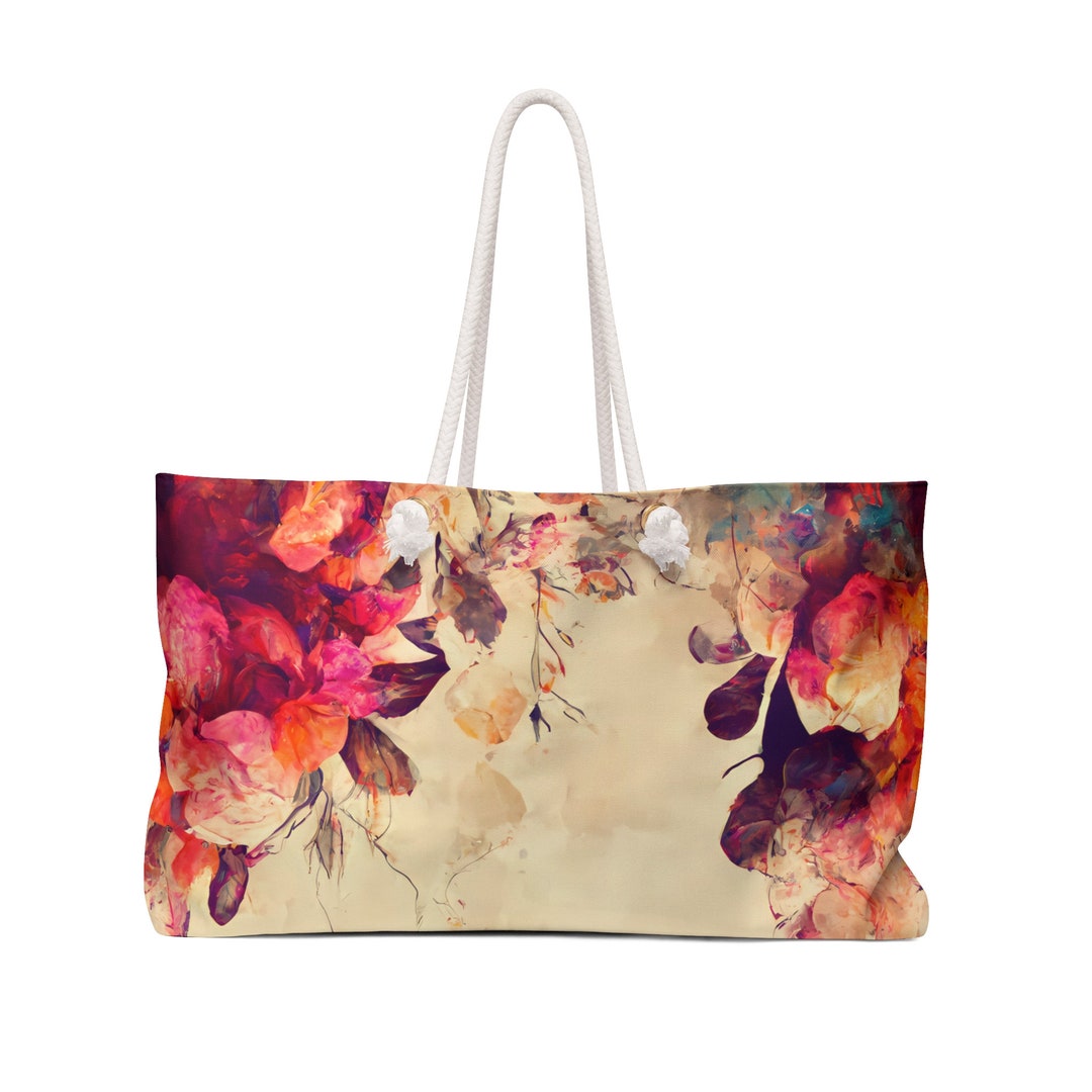 Victorian Floral Weekender Bag Beautiful Colorful Travel Bag Vintage ...