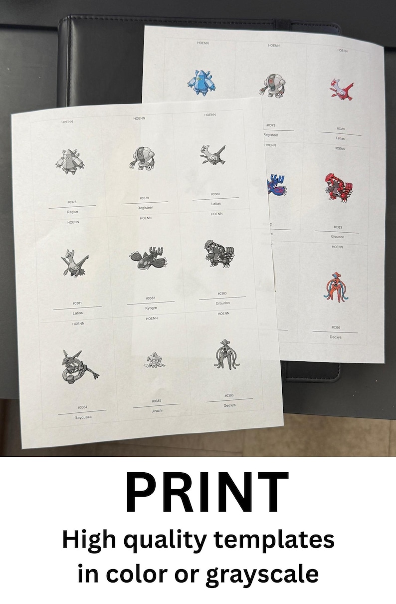 TCG Pokémon Unova Dex Placeholder Cards #494–#649 | Game Sprite Pokédex ...