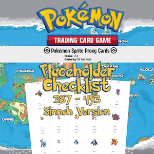 TCG Pokémon Sinnoh Dex Placeholder Cards 252 – 386 | Game Sprite ...