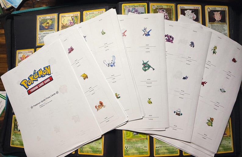 TCG Pokémon Johto Dex Placeholder Cards 152–251 | Game Sprite Pokédex ...