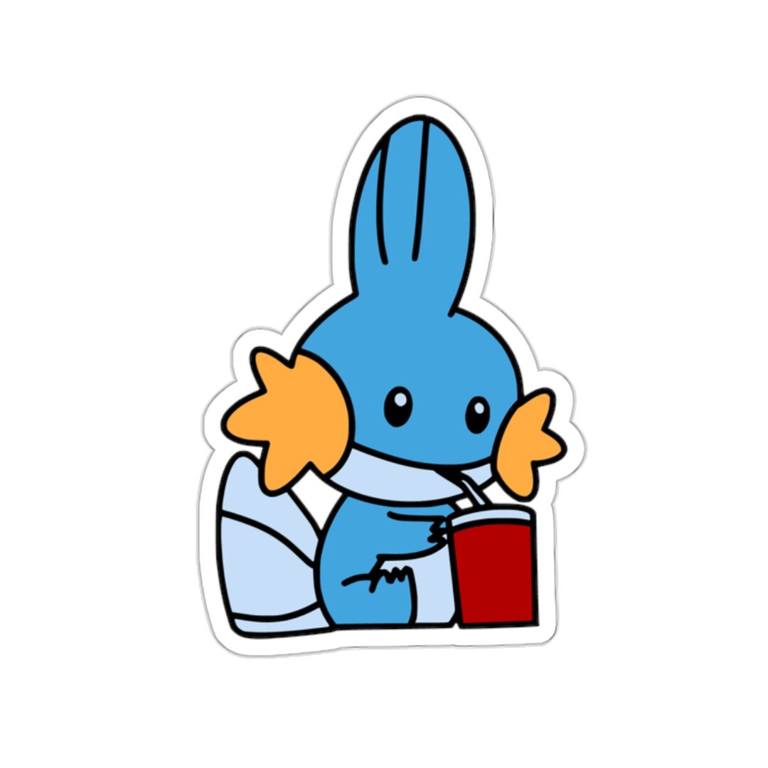 Minimalist Thirsty Mudkip Kiss-cut Stickers Pokemon Lover Gift, Retro Pokemon , Tee Comfort ...