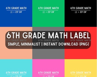 23' 24' Minimalist 1st Grade Math Label for PDF, Folders, Binders ...