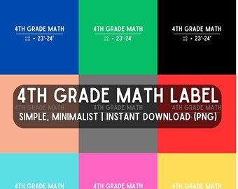 23' 24' Minimalist 1st Grade Math Label for PDF, Folders, Binders ...