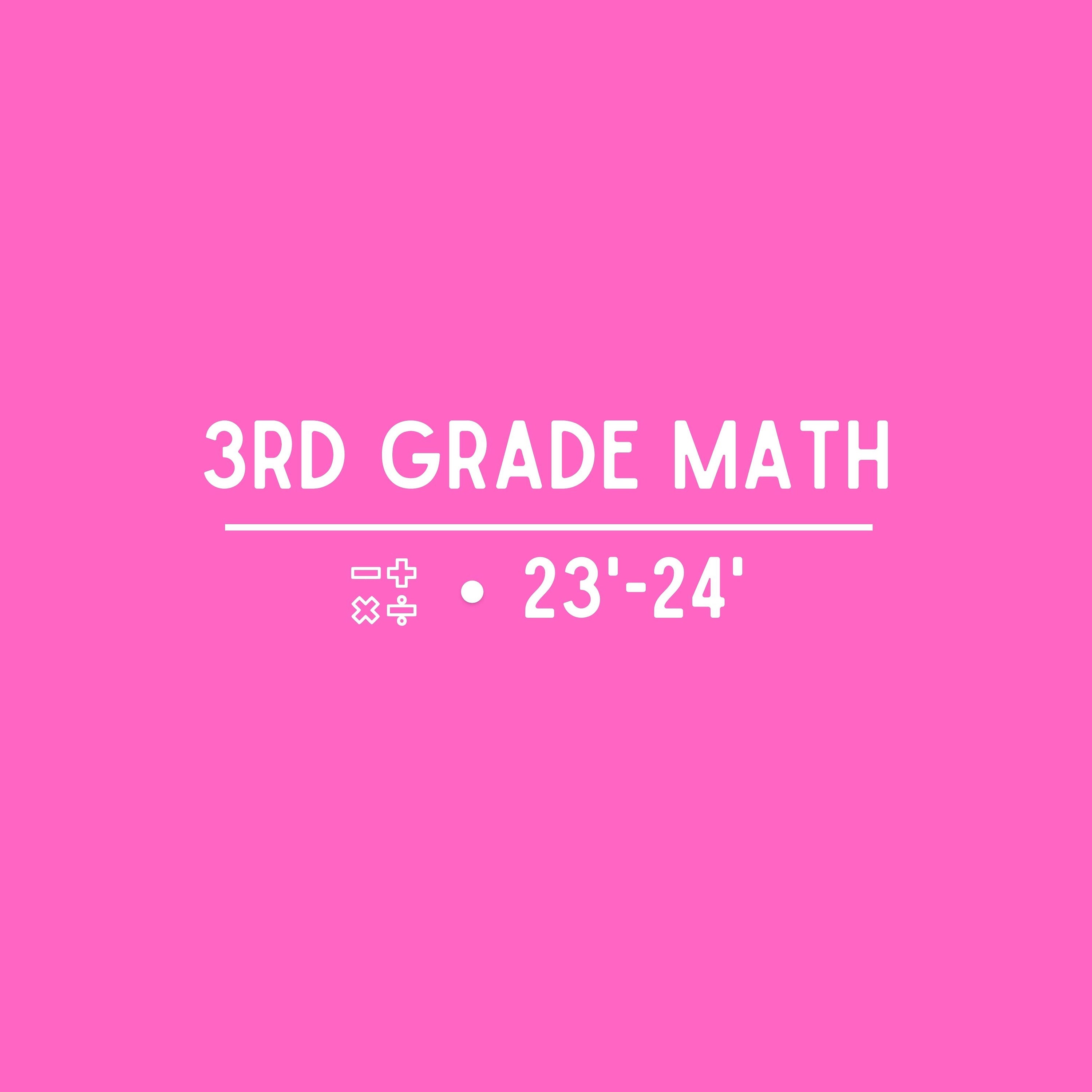 23' 24' Minimalist 3rd Grade Math Label for PDF, Folders, Binders ...