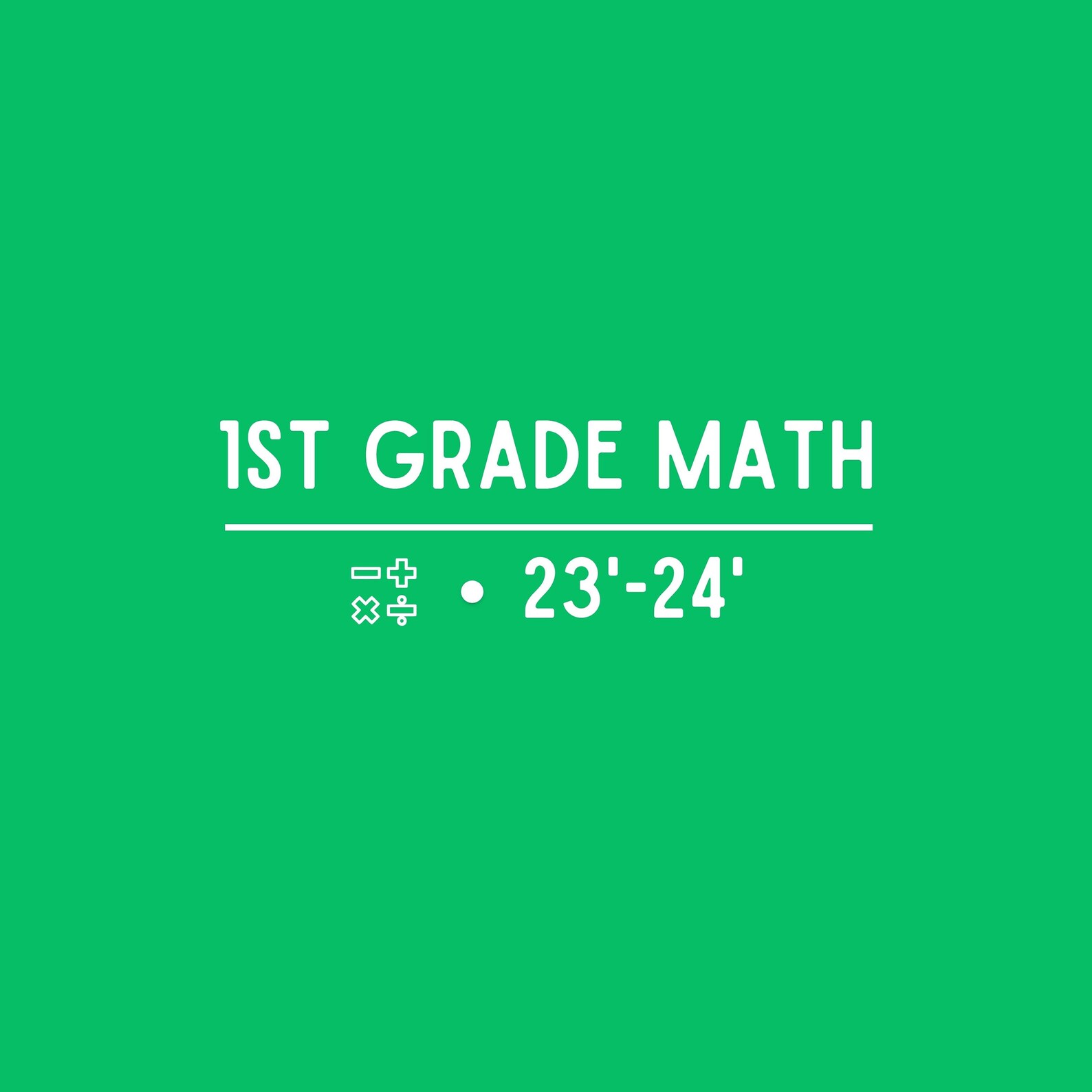 23' 24' Minimalist 1st Grade Math Label for PDF, Folders, Binders ...