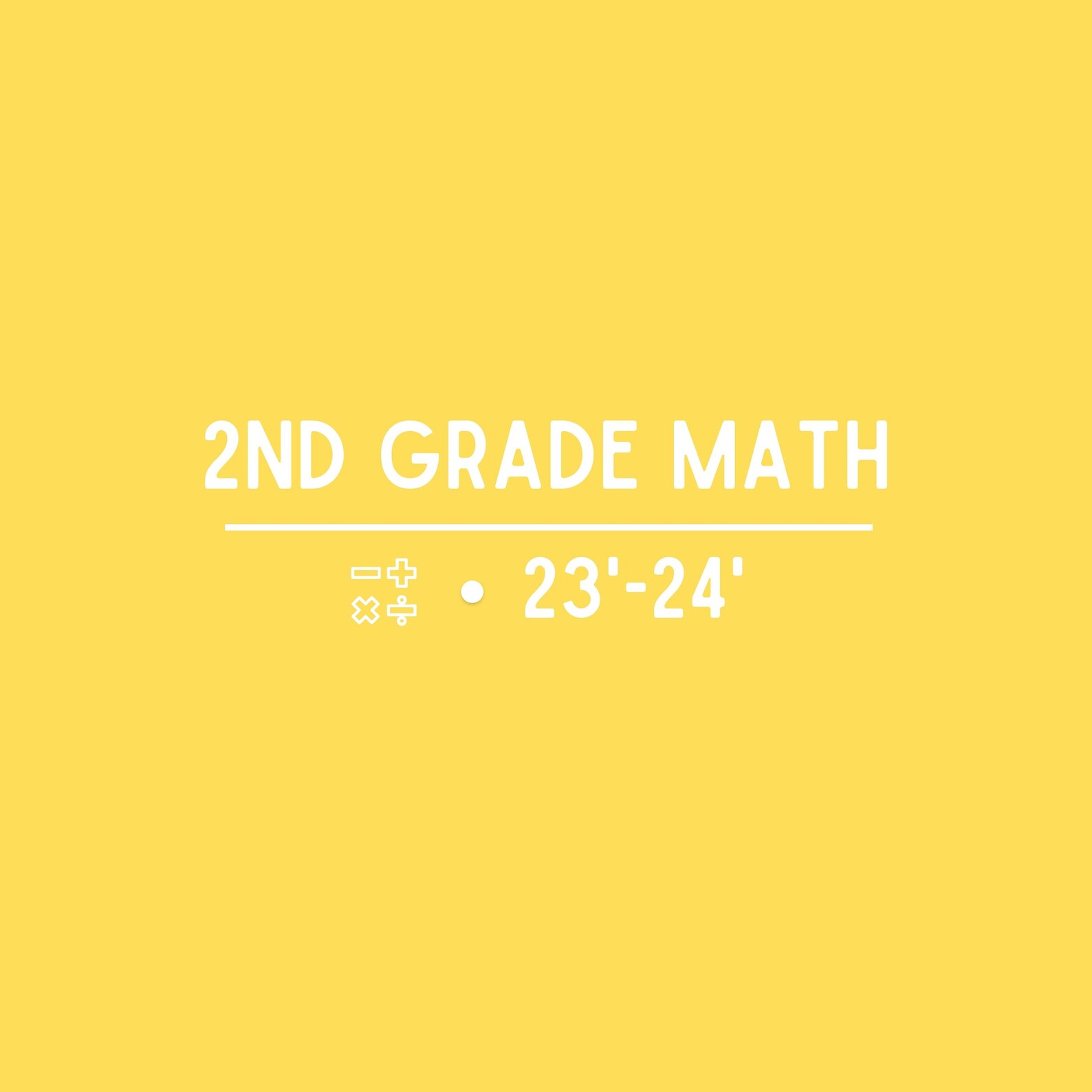 23' 24' Minimalist 2nd Grade Math Label for PDF, Folders, Binders ...