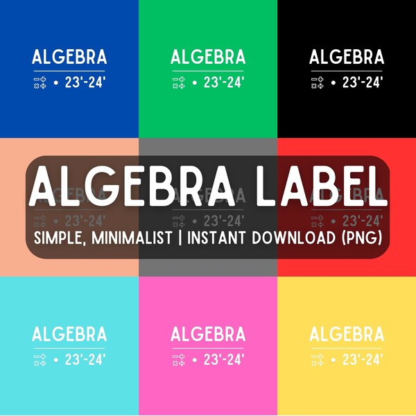 Math Binder Label - Etsy
