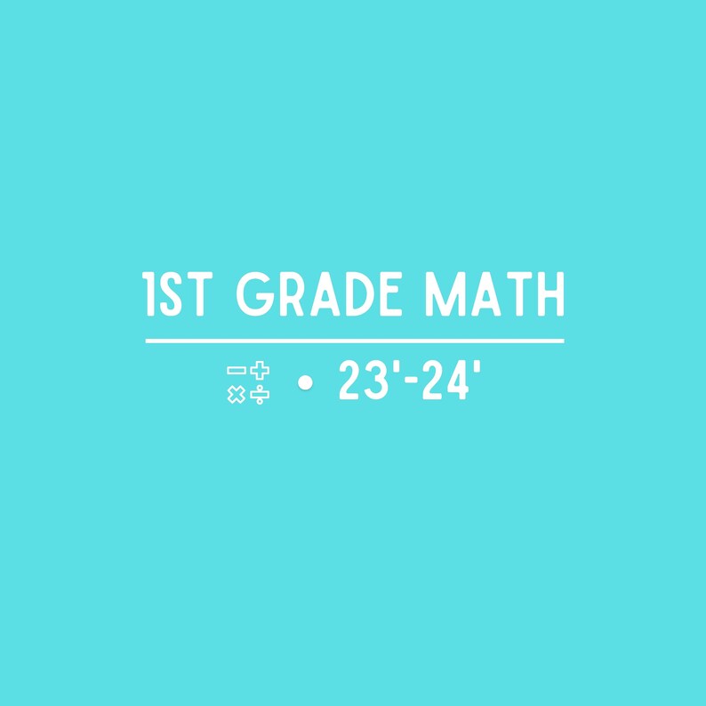 23' 24' Minimalist 1st Grade Math Label for PDF - Etsy