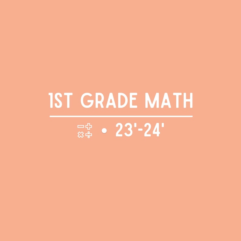 23' 24' Minimalist 1st Grade Math Label for PDF - Etsy