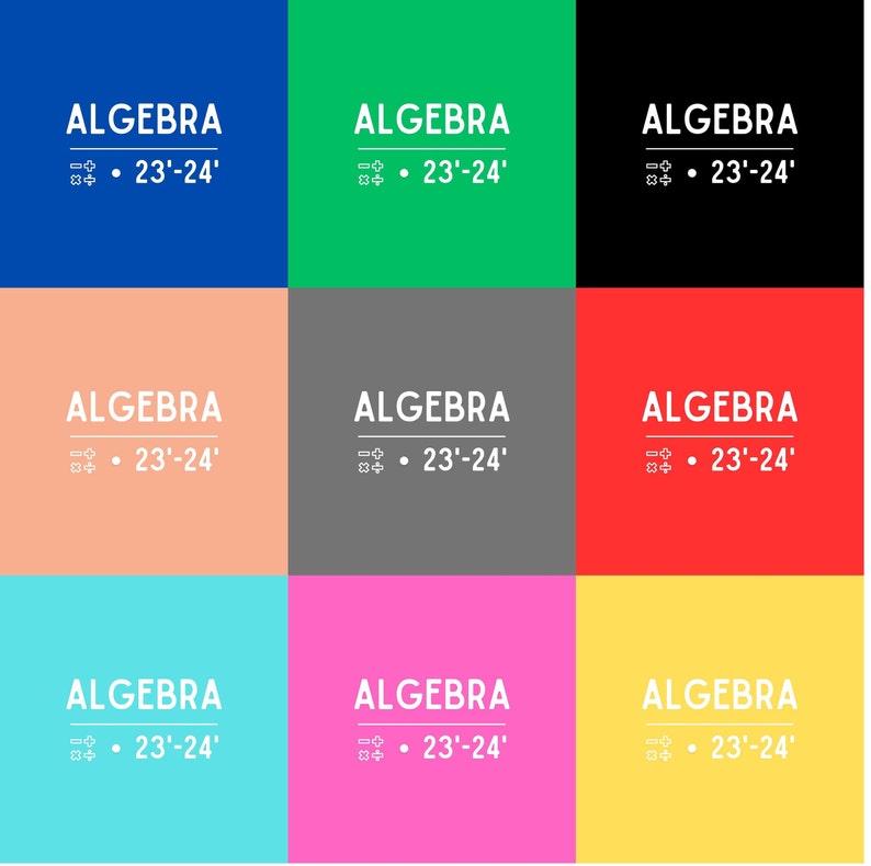 23' - 24' Minimalist Algebra Label for PDF, Folders, Binders | Simple ...