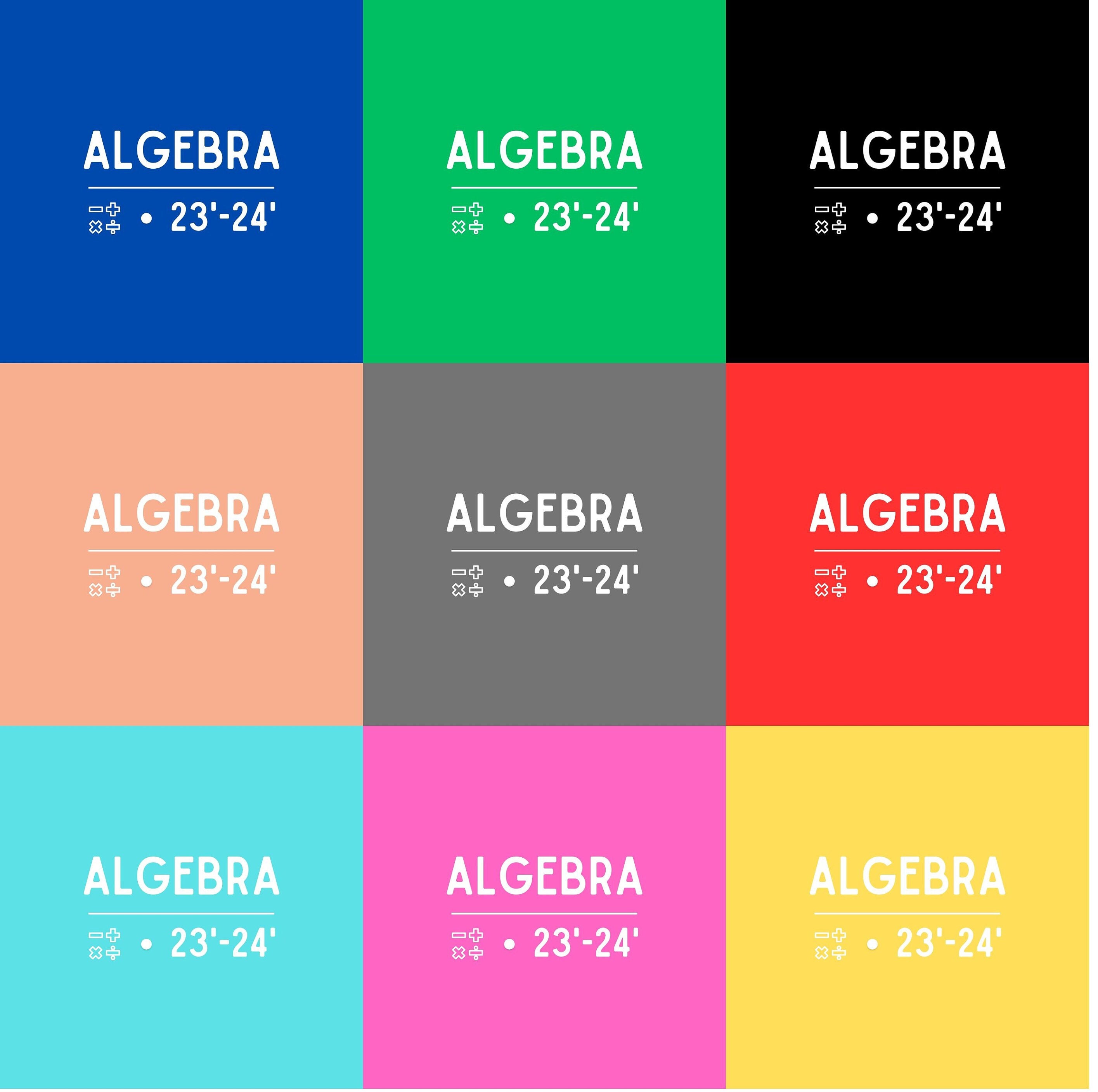 23' - 24' Minimalist Algebra Label for PDF, Folders, Binders | Simple ...