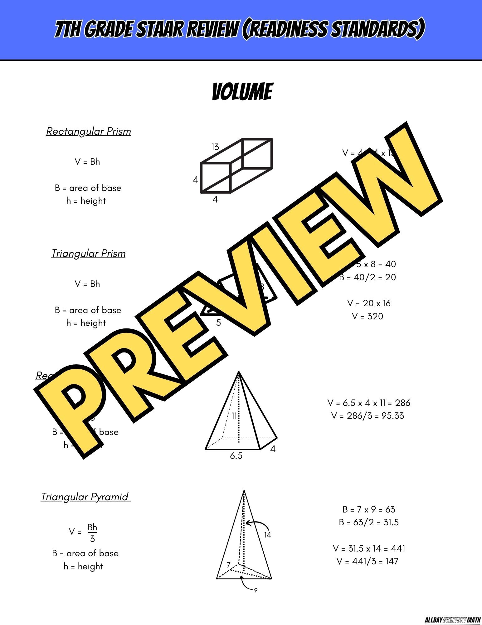2023 STAAR 7th Grade Math Study Guide | Perfect for Quick Review Before ...